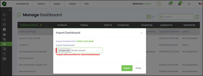 Export Import Dashboard FlowWright