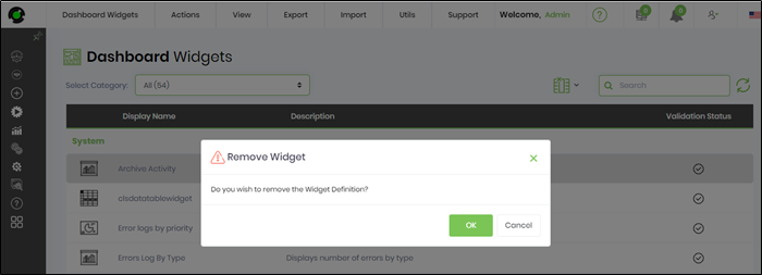 Actions on Dashboard widgets - FlowWright