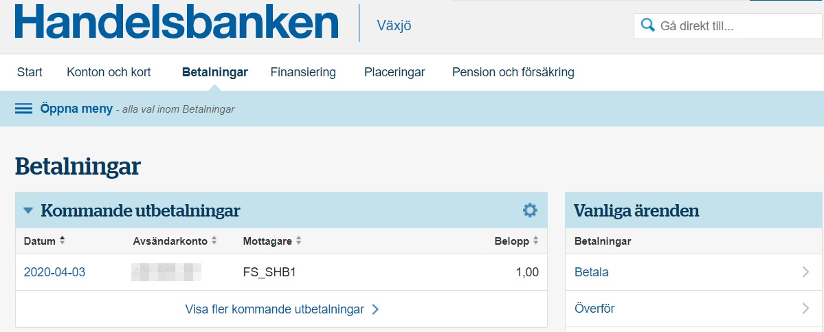 Automatisk koppling till Handelsbanken - Fortnox