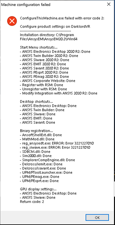 ERROR - ANSYS Electronics Desktop Will Not Launch After Windows Update ...