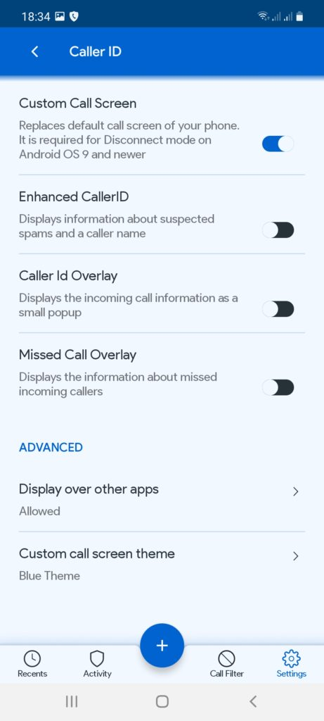 Android Incoming Call Screen