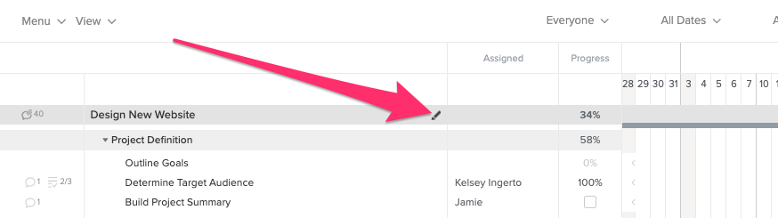 Projects | TeamGantt Support