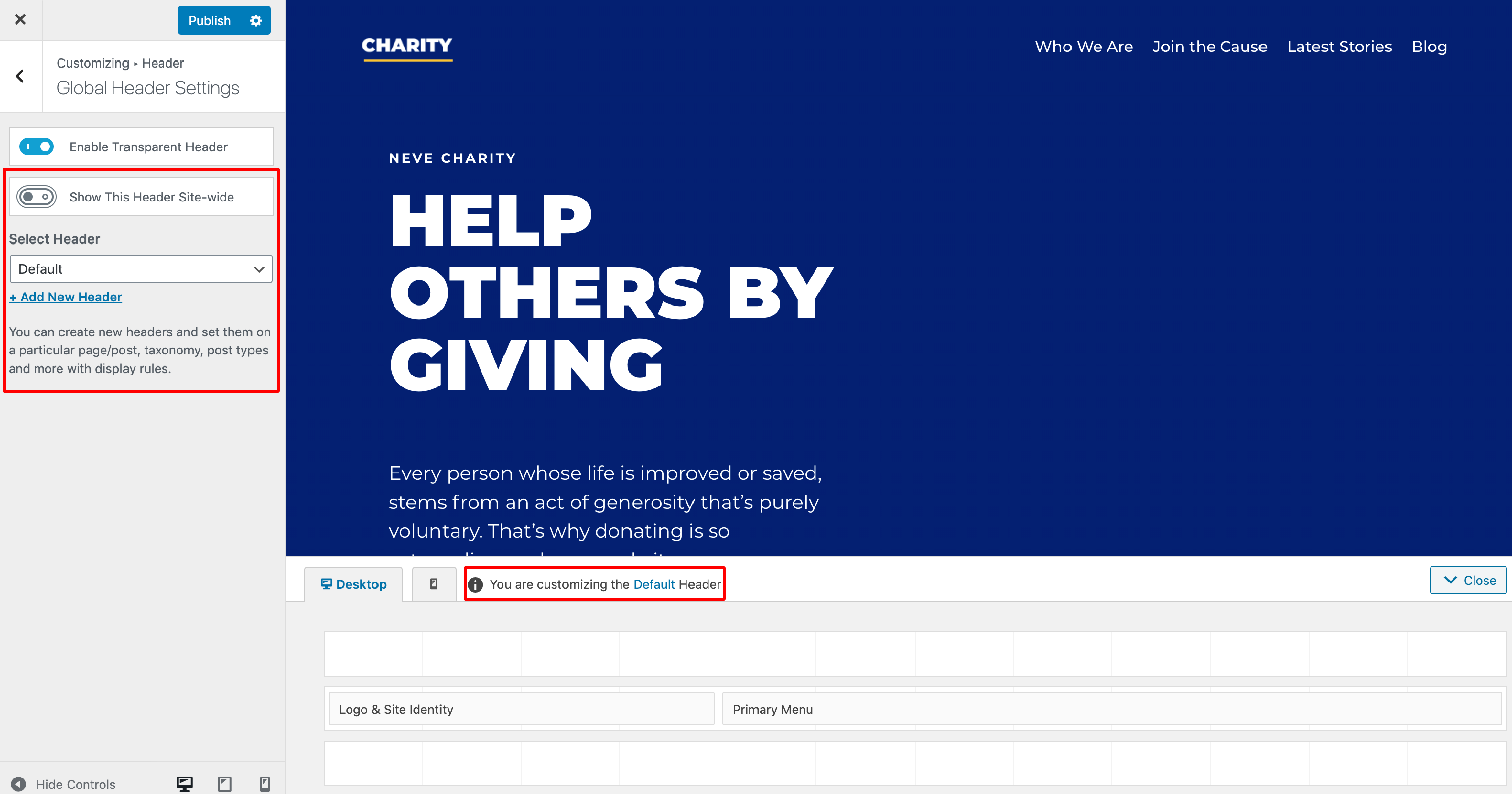 Header Booster Module Documentation - ThemeIsle Docs