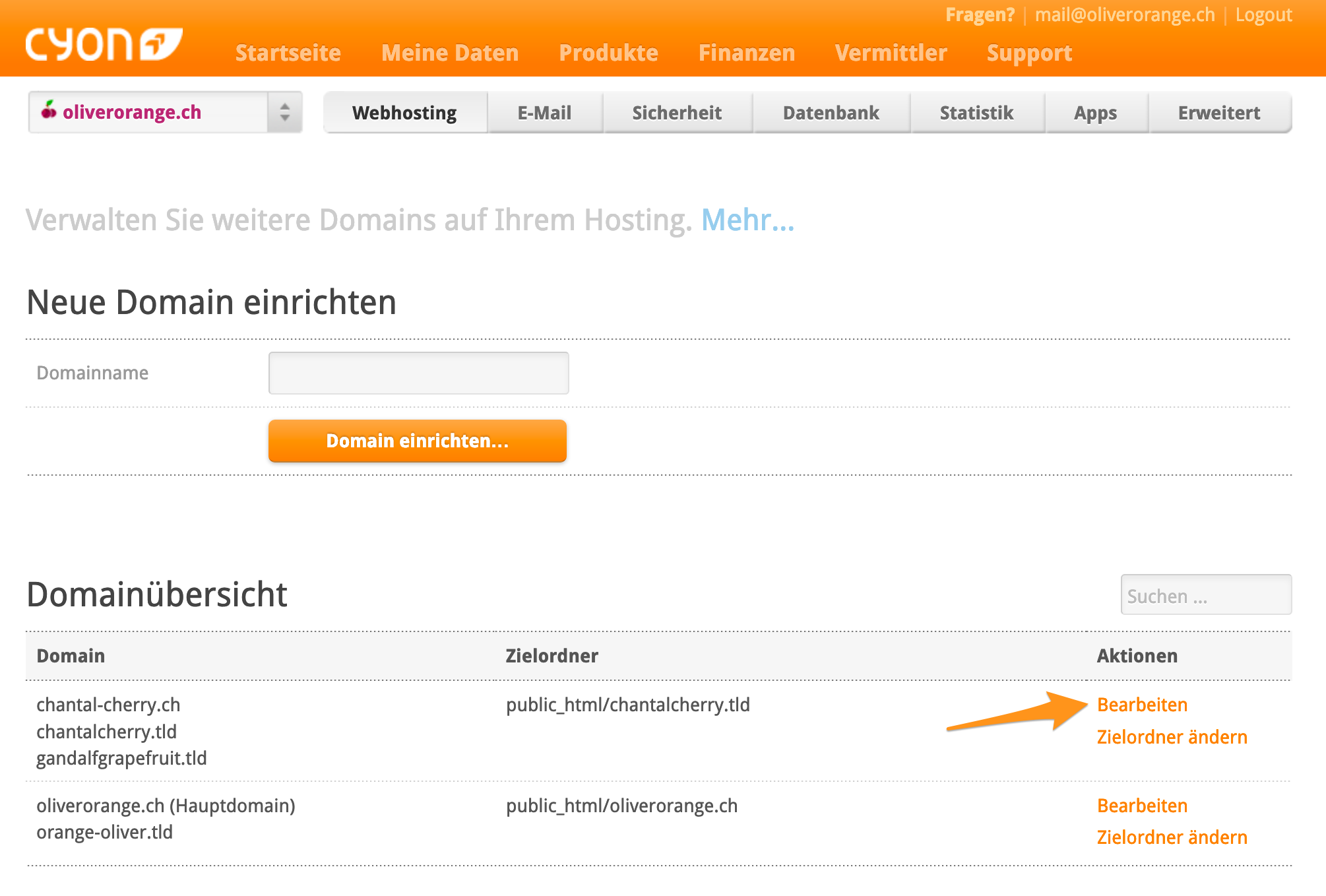 Domain aus meinem Webhosting entfernen