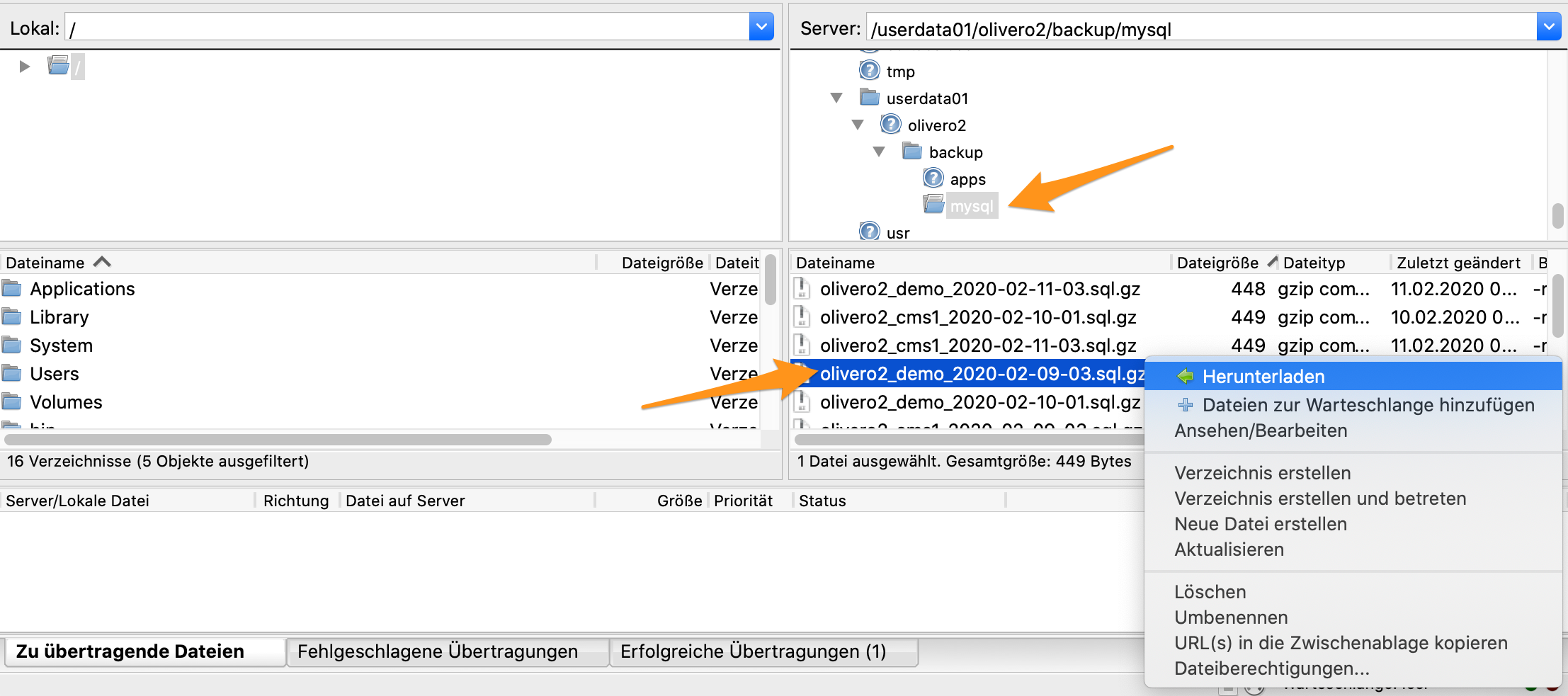 Backup einer Datenbank zurückspielen | cyon-Support