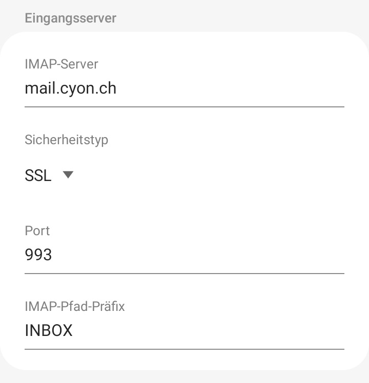 Android Samsung Mail | cyon-Support
