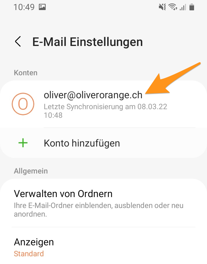 Android Samsung Mail | cyon-Support