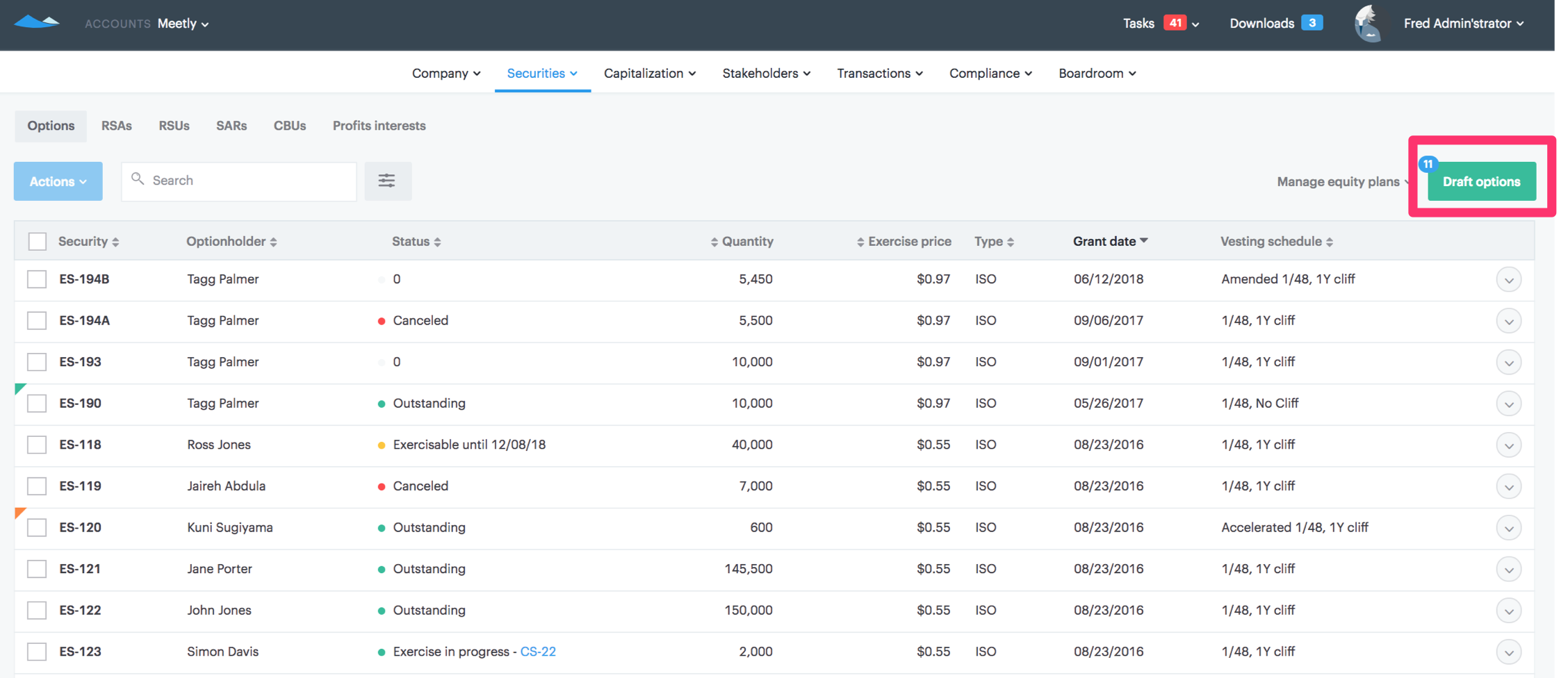 Manage your equity plan documents
