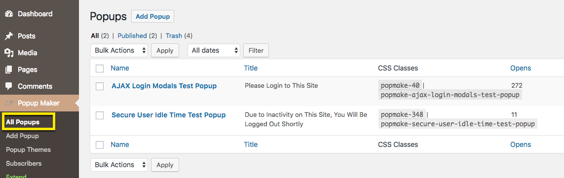 Secure Idle User Logout-Plugin Introduction And Option Settings - Popup Maker