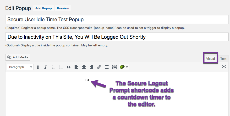 Secure Idle User Logout Plugin Introduction And Option Settings Popup
