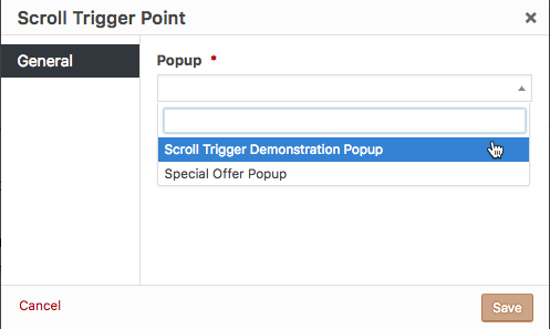 Shortcode: Scroll Trigger Point - Popup Maker