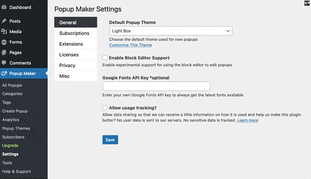 Don't Load Google Fonts - Popup Maker