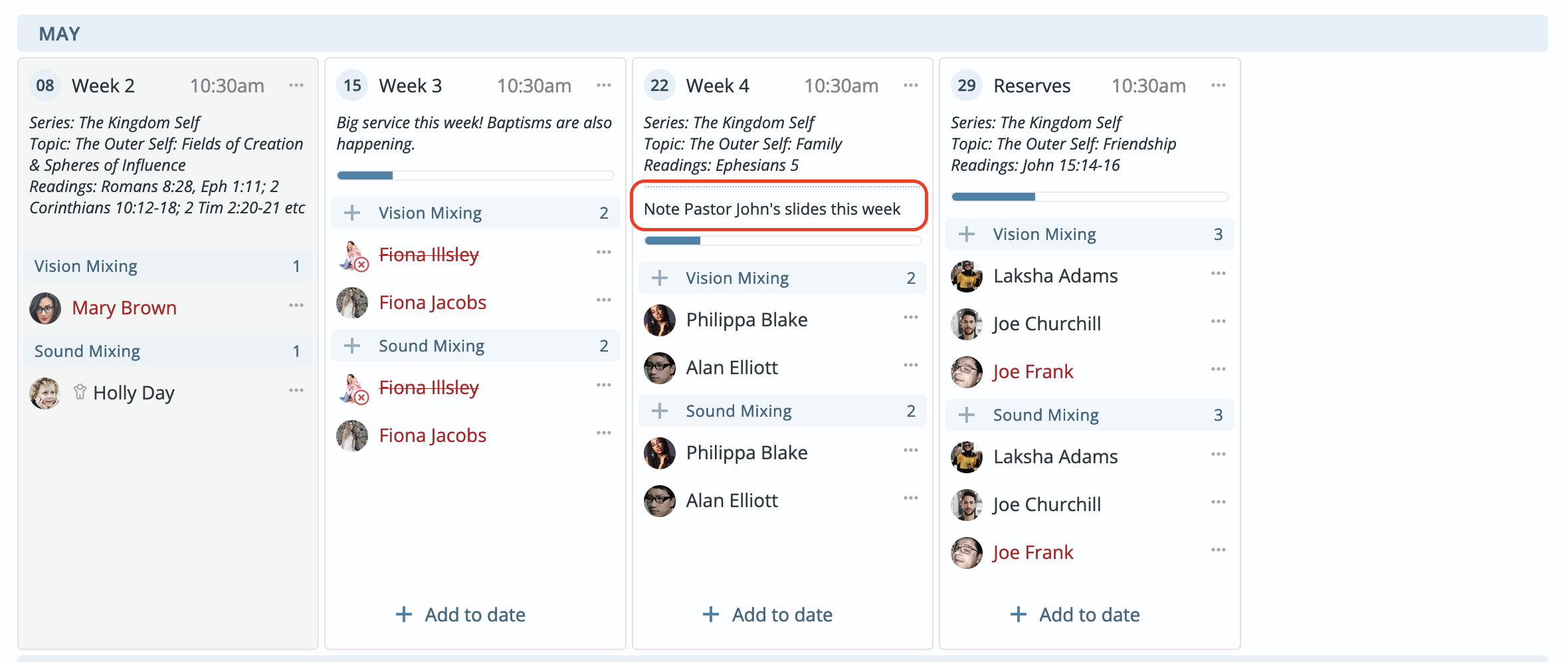 Working with rotas in My ChurchSuite - ChurchSuite Support Articles