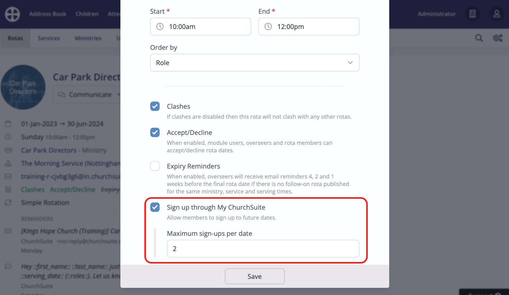 Rota sign-up - ChurchSuite Support Articles