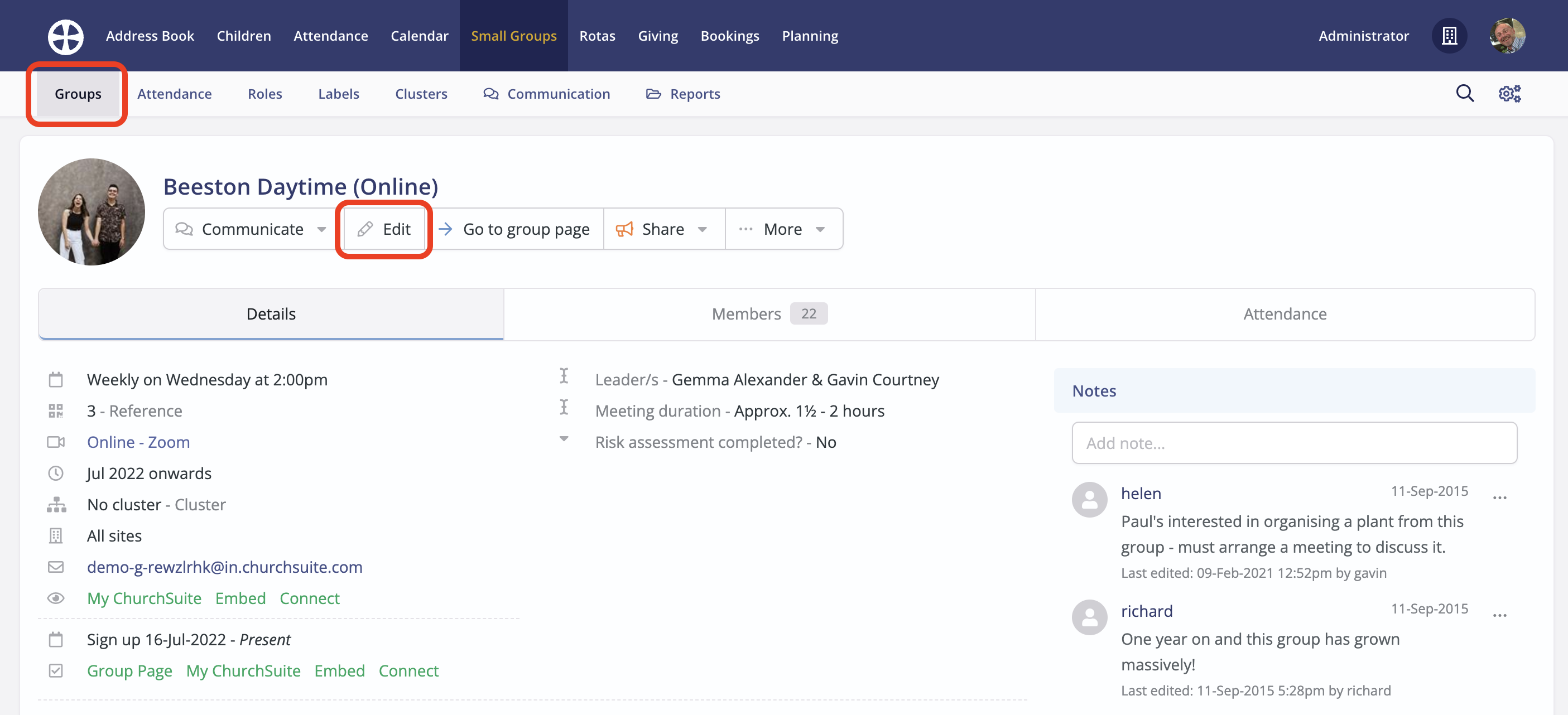 Enabling small group sign-up through My ChurchSuite - ChurchSuite ...