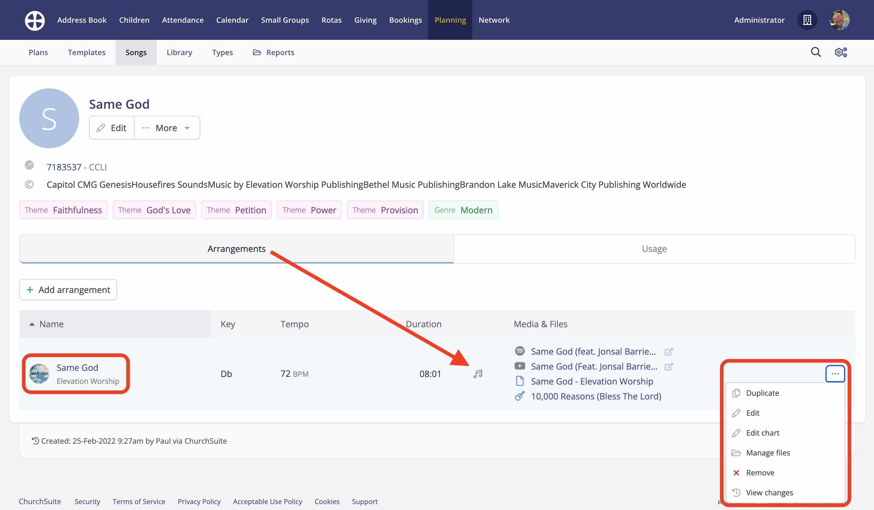 Managing songs - ChurchSuite Support Articles