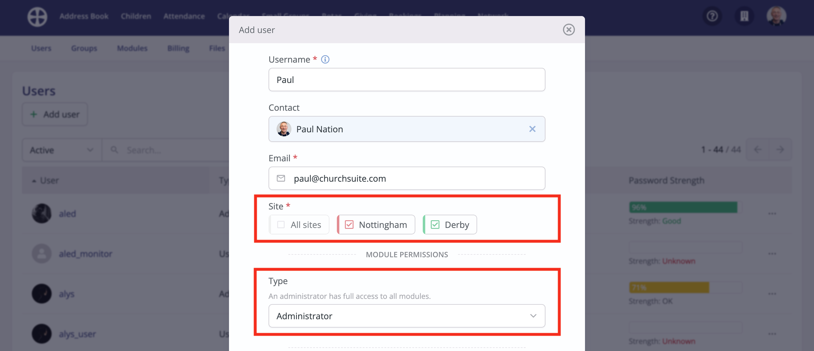 Adding and managing users - ChurchSuite Support Articles