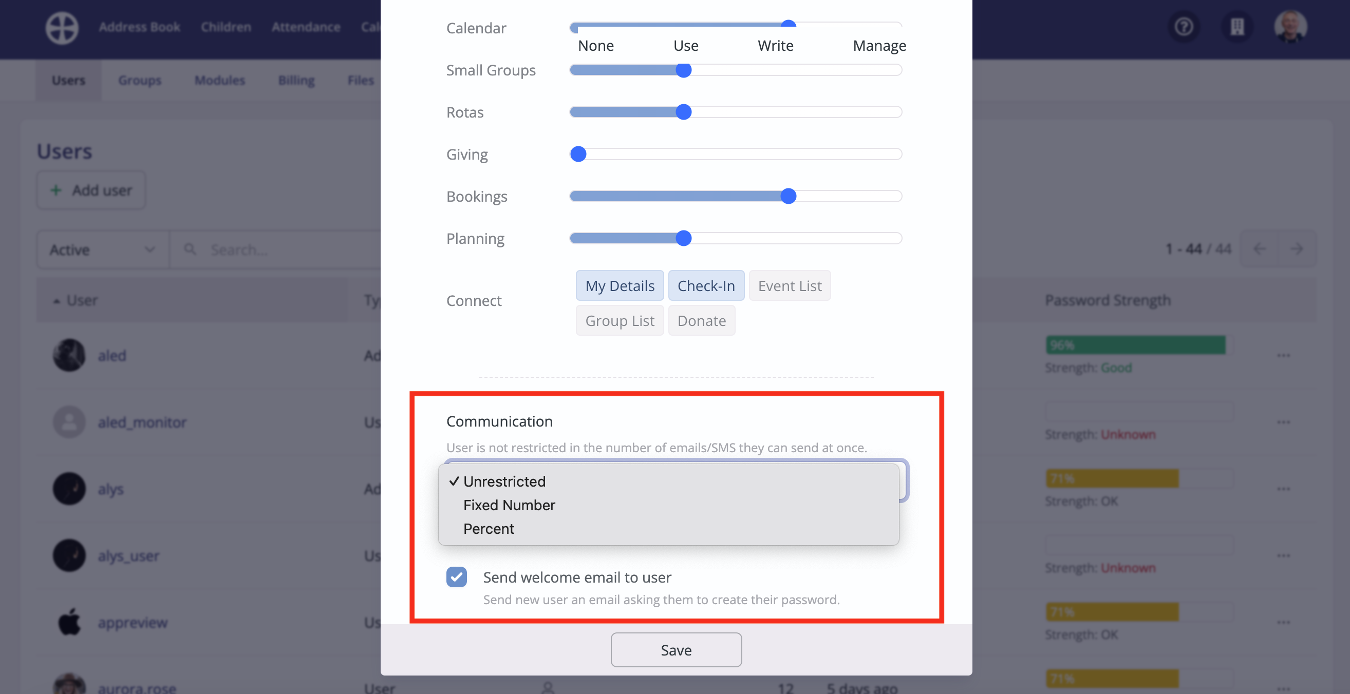 Adding and managing users - ChurchSuite Support Articles