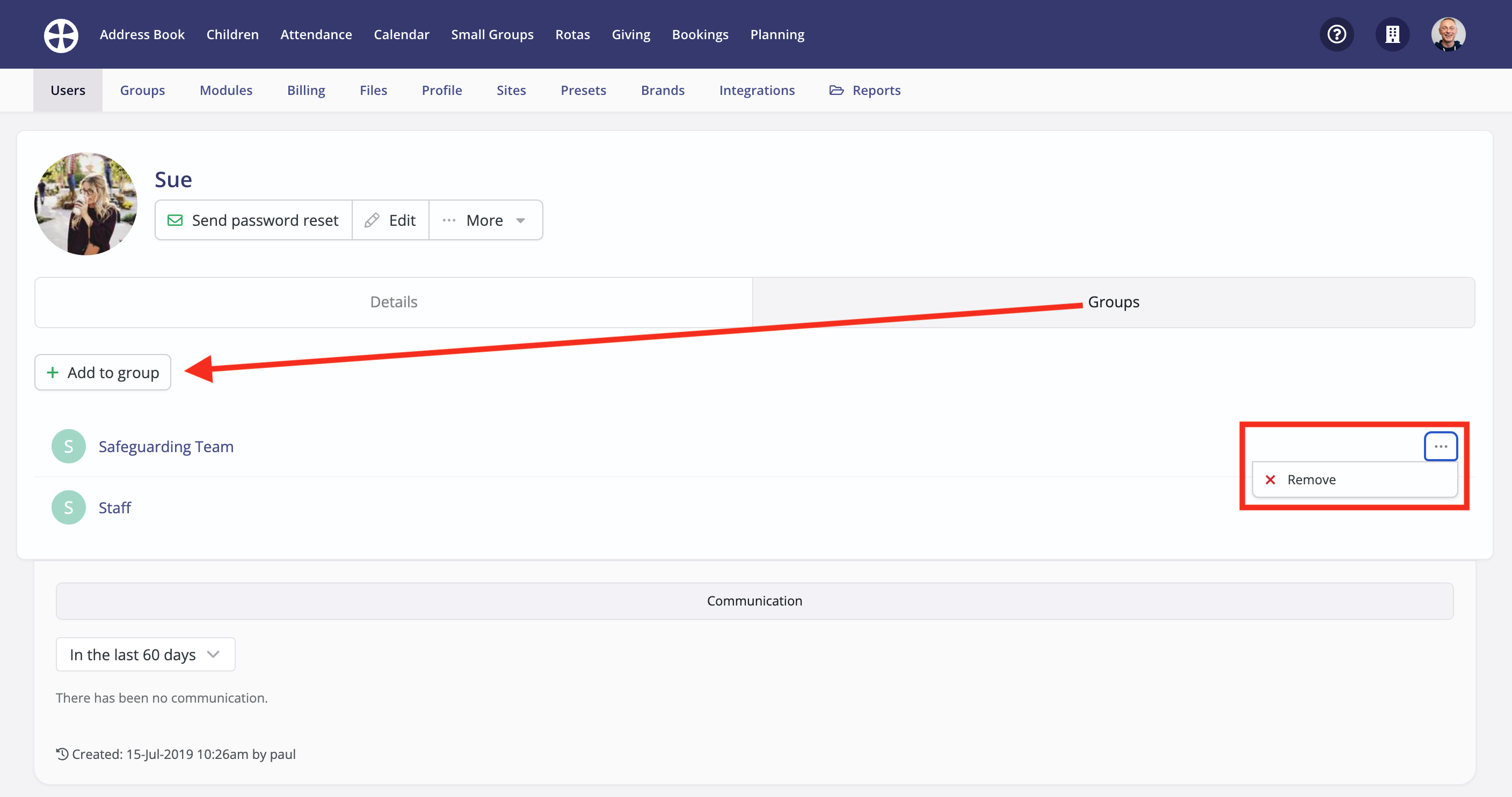 Adding and managing users - ChurchSuite Support Articles
