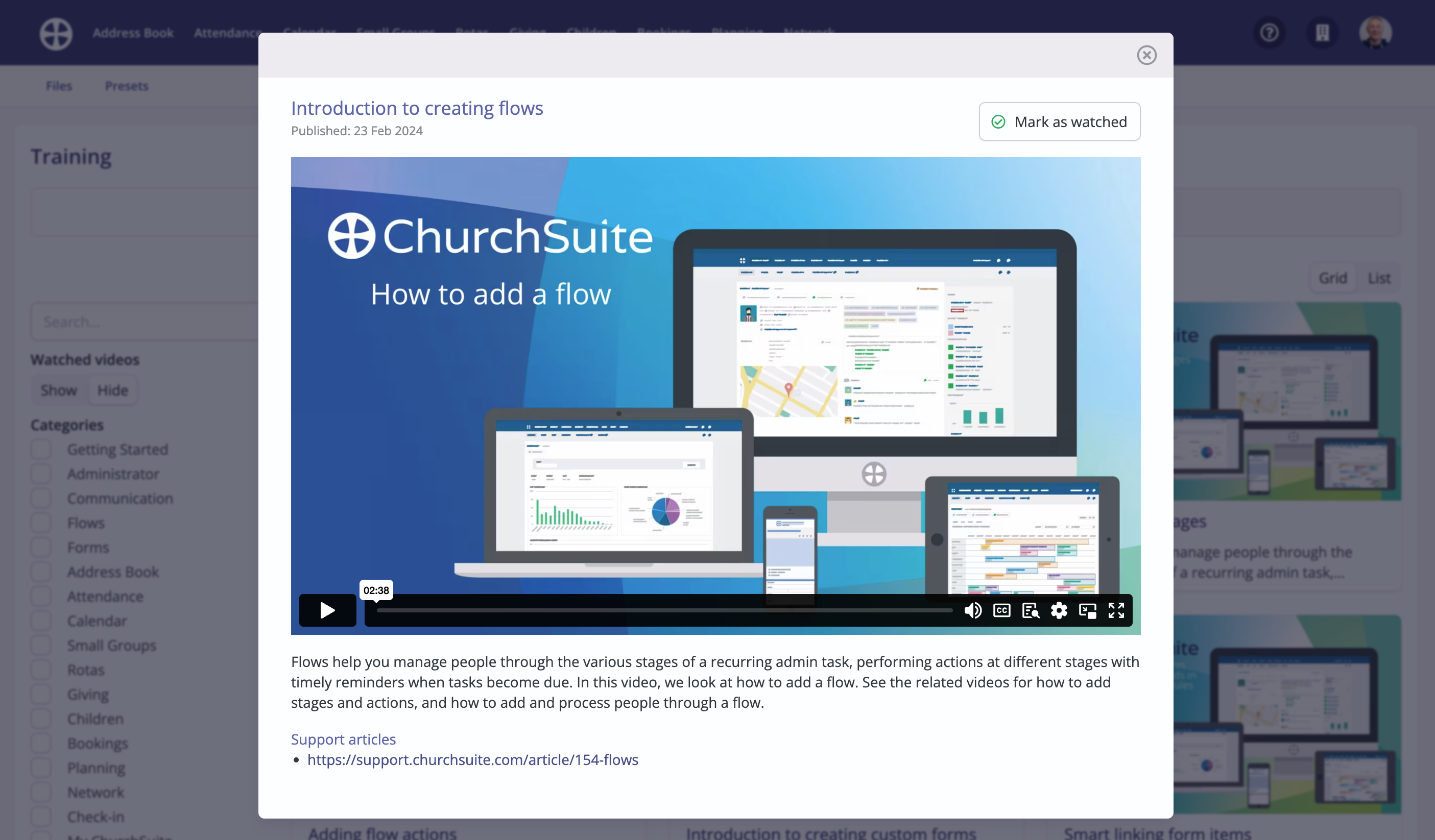 User training - ChurchSuite Support Articles
