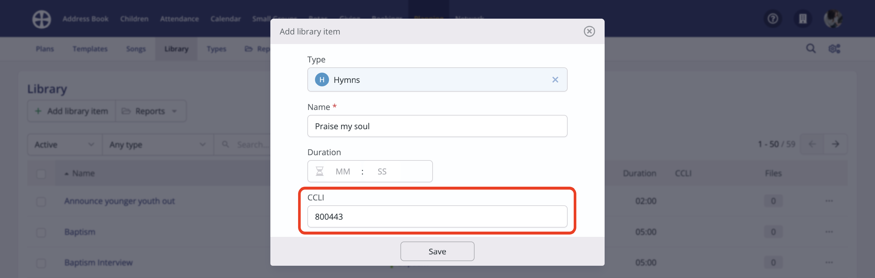 CCLI tracking and reporting - ChurchSuite Support Articles