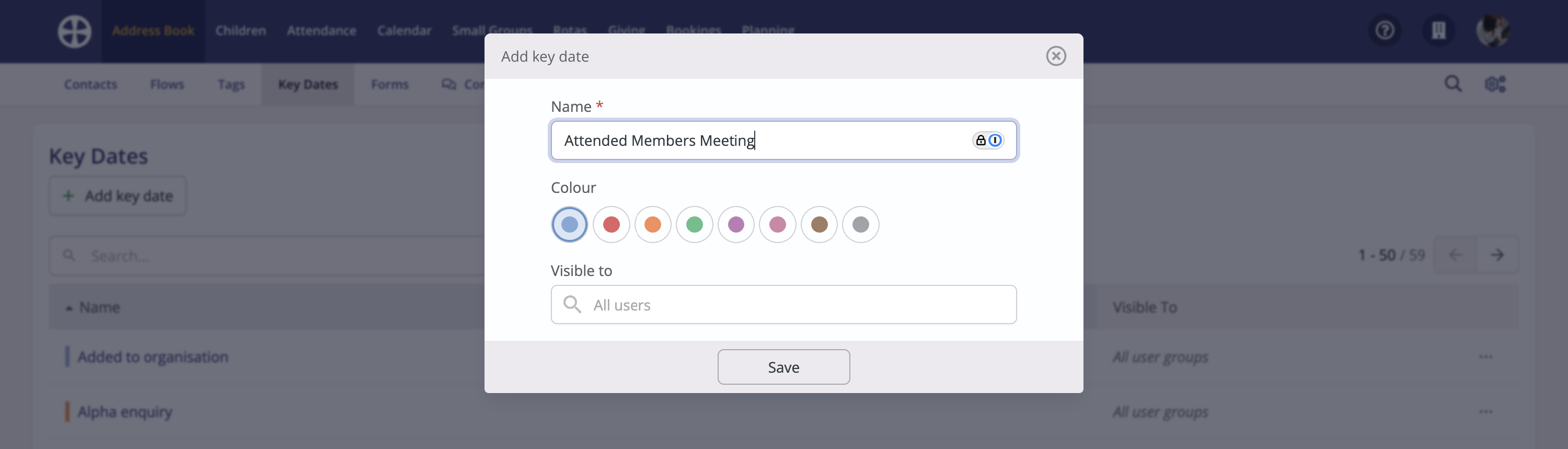 Staying on top of member key dates - ChurchSuite Support Articles