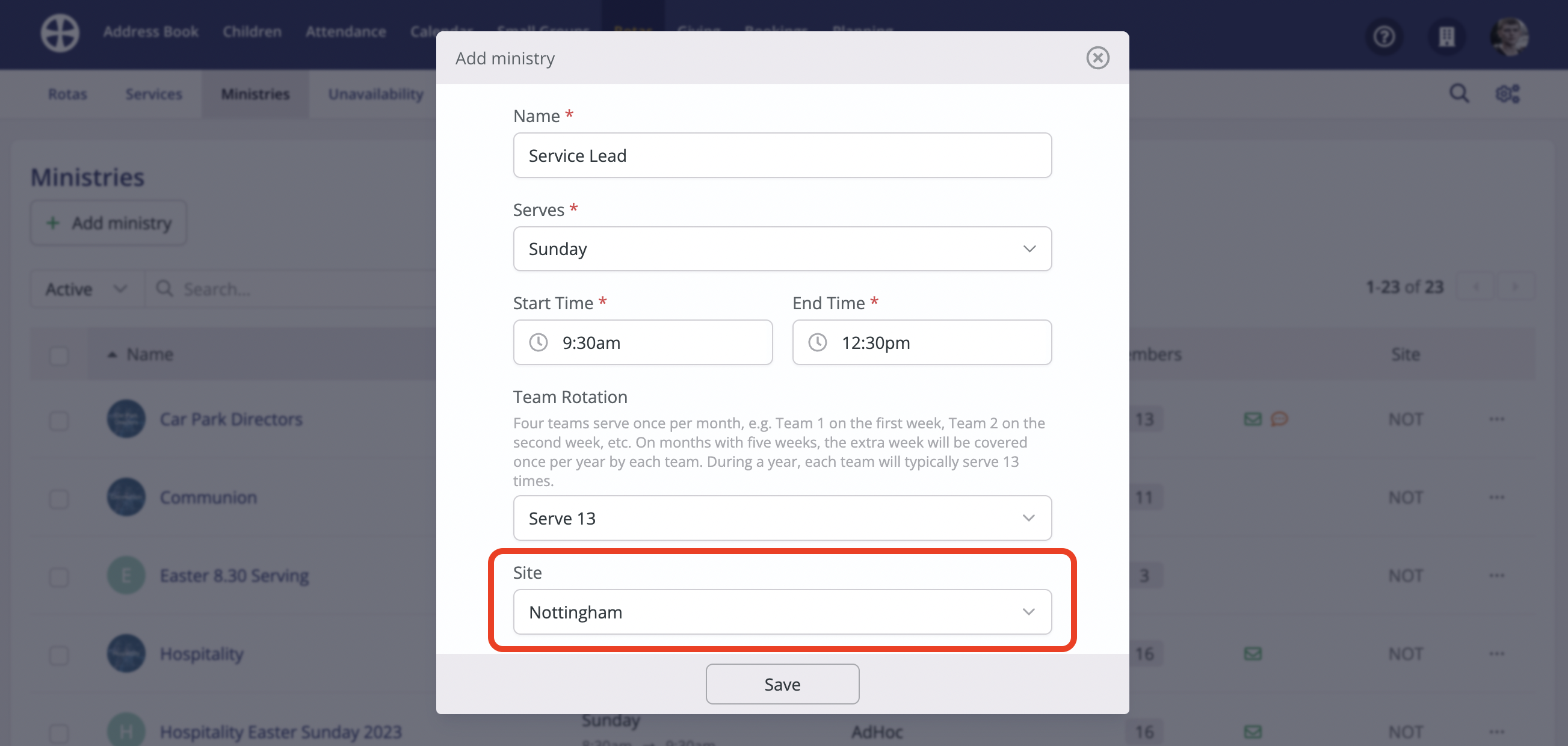 How to add a ministry - ChurchSuite Support Articles