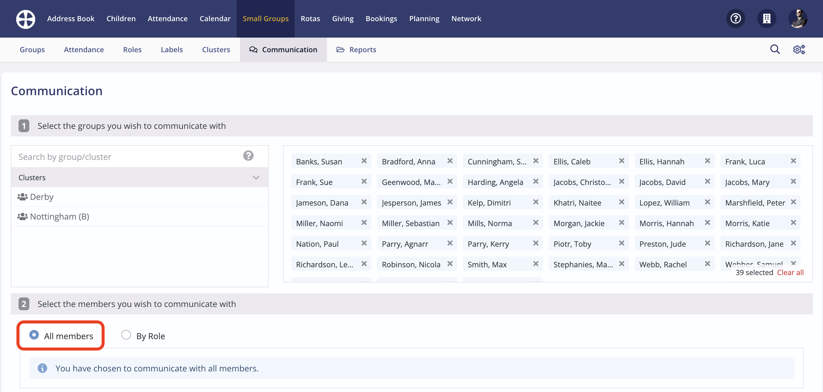 Managing small group oversight with clusters - ChurchSuite Support Articles