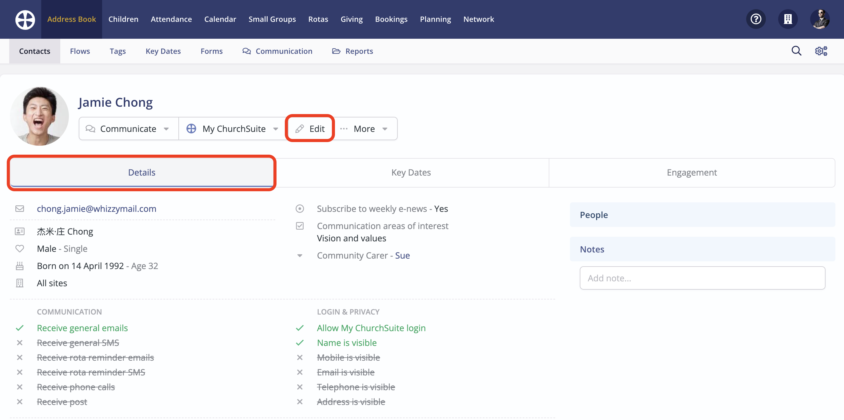 Adding contacts to the Address Book - ChurchSuite Support Articles