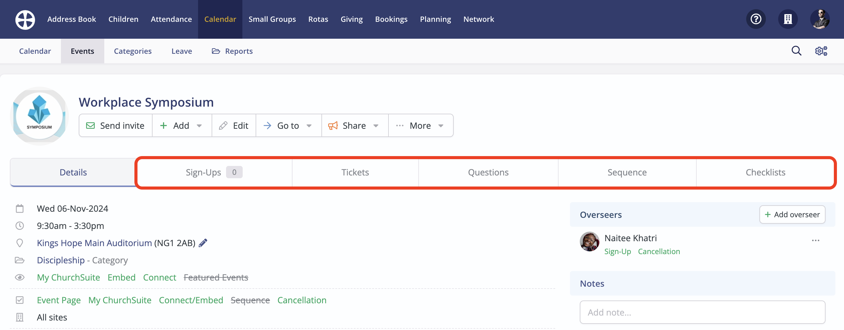 Adding events - ChurchSuite Support Articles