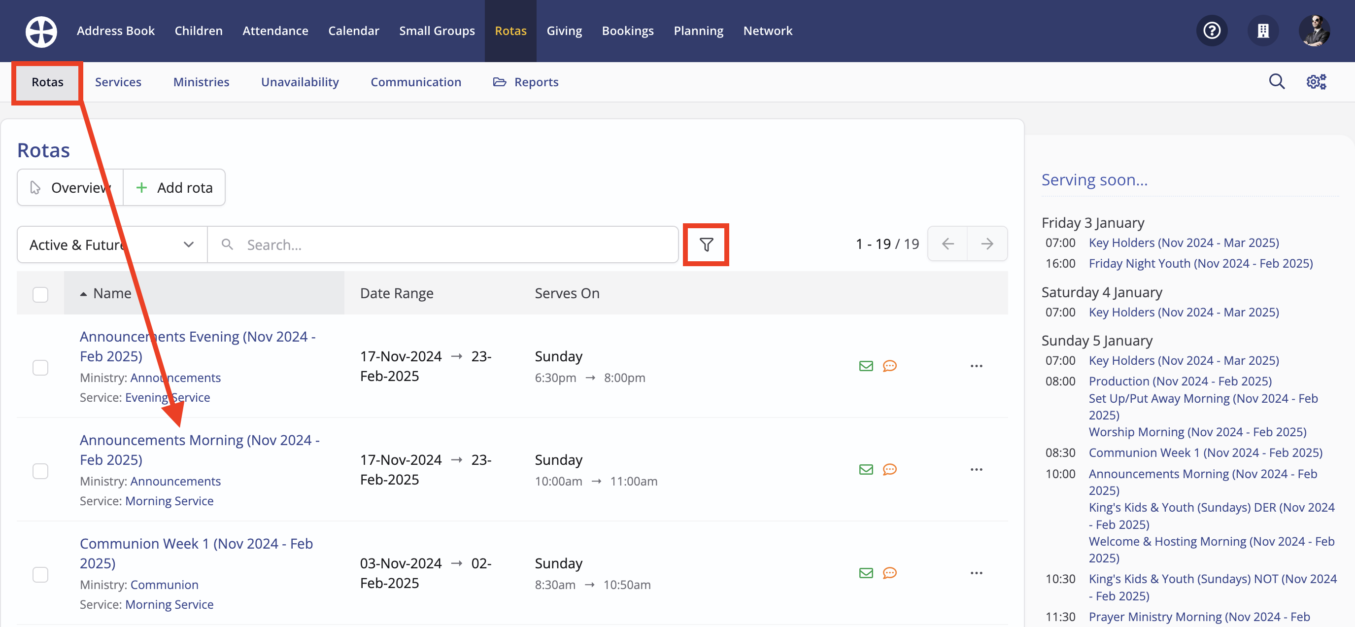 Working with rotas in ChurchSuite - ChurchSuite Support Articles