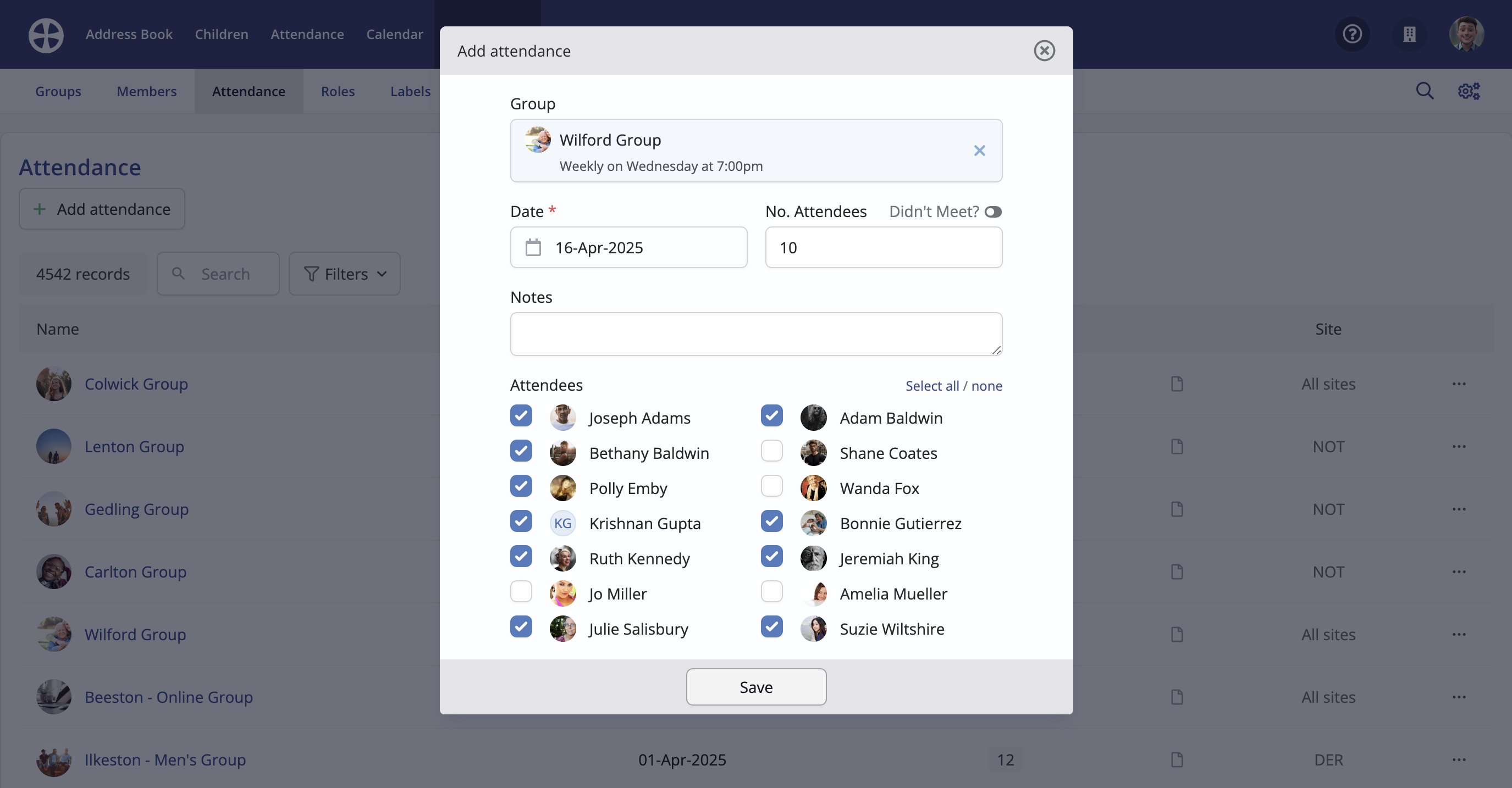 Managing small group attendance - ChurchSuite Support Articles