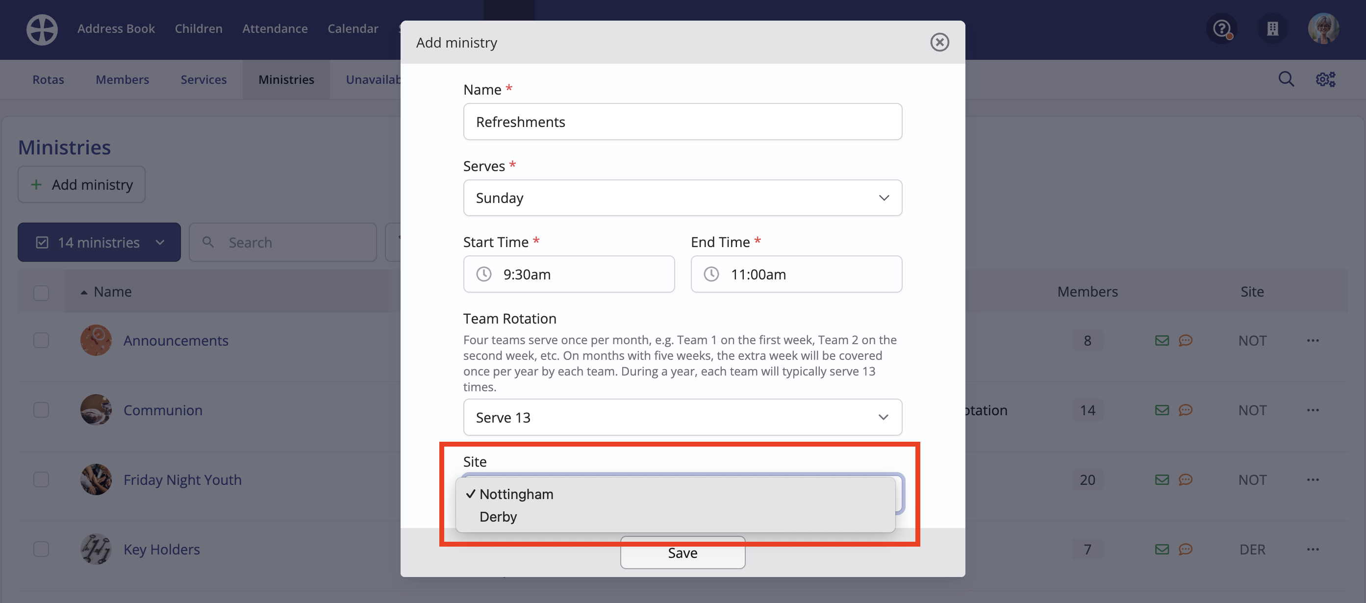 How to add a ministry - ChurchSuite Support Articles