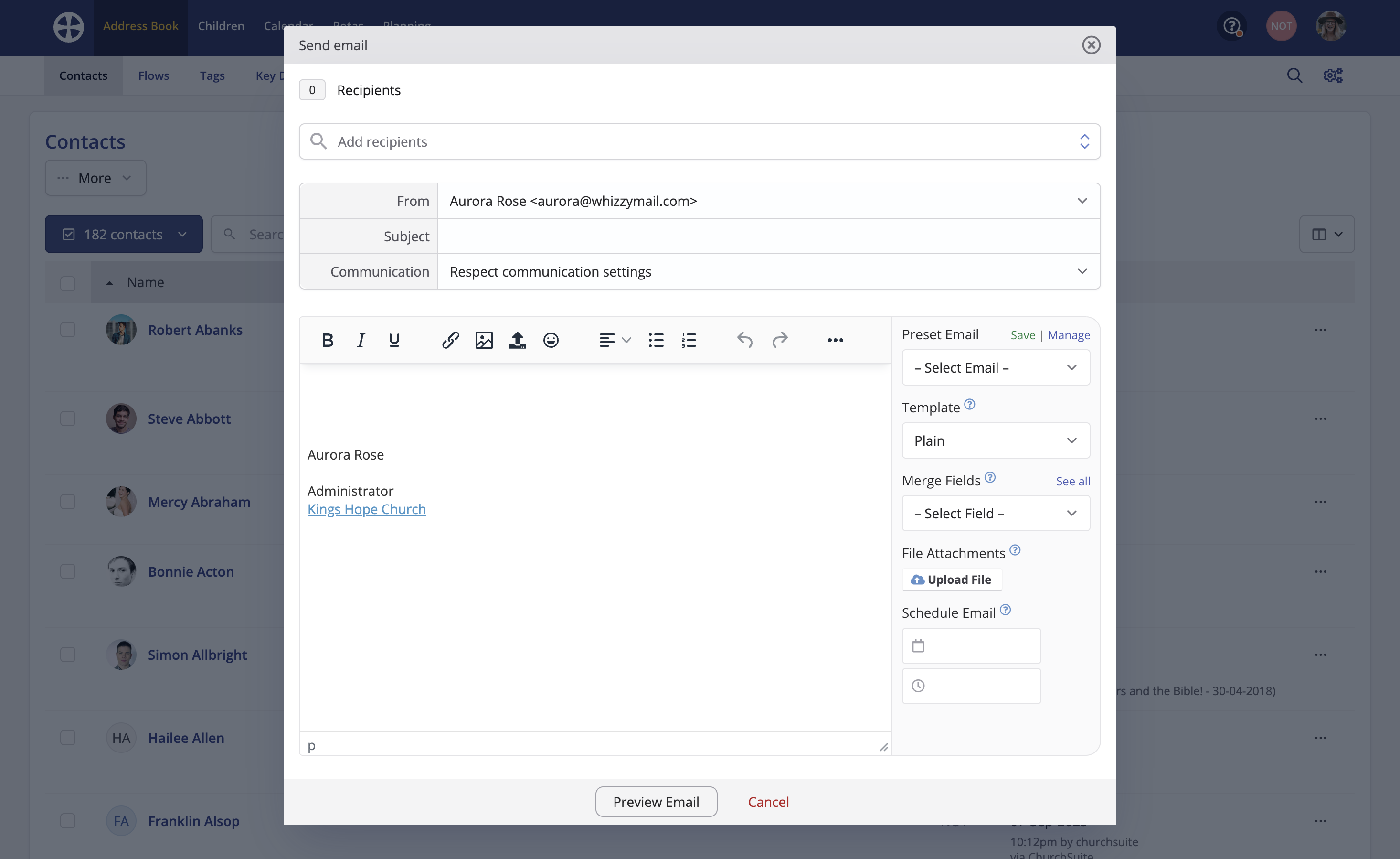 Personalised email signatures - ChurchSuite Support Articles