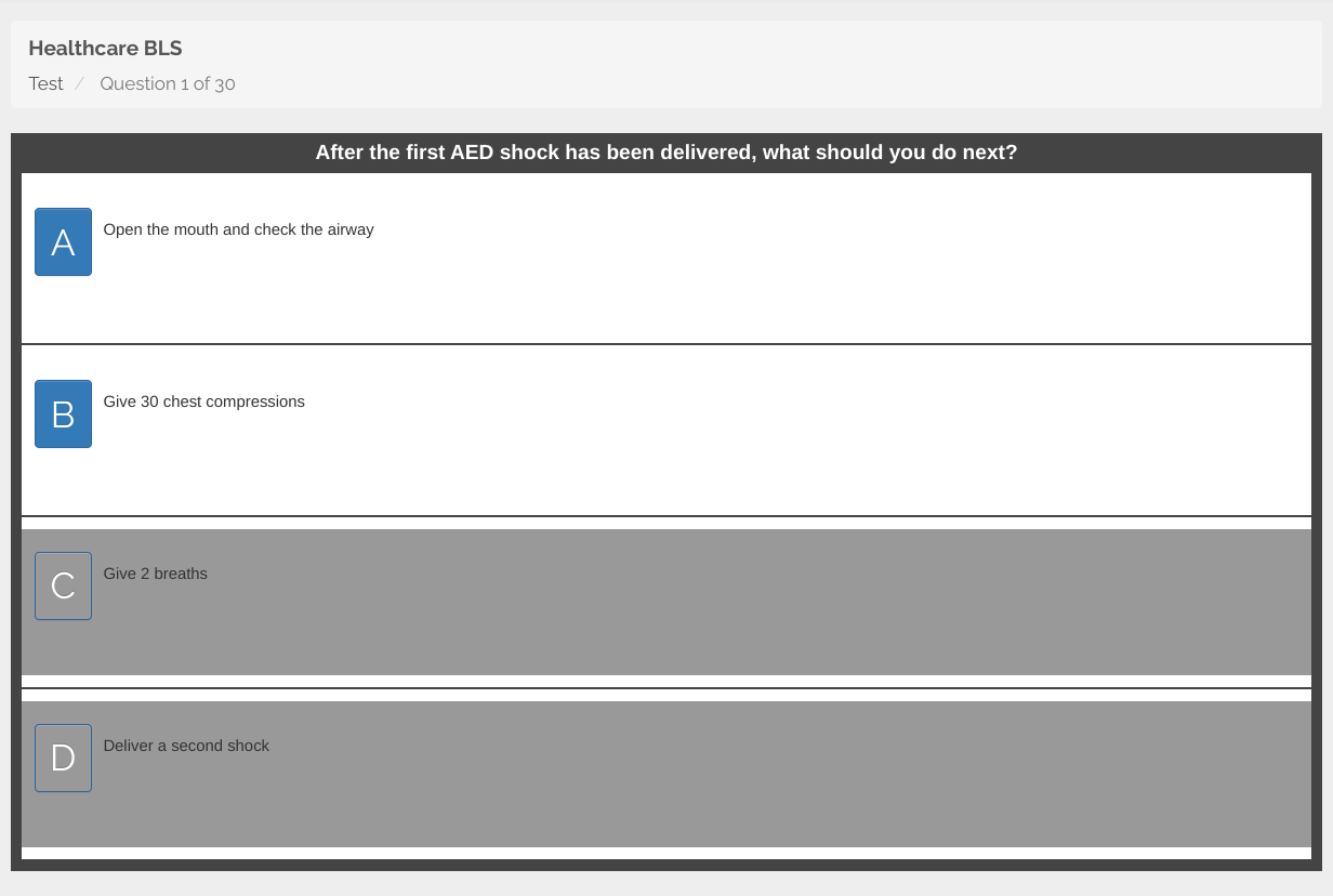 My test is frozen and won't move forward – ProTrainings