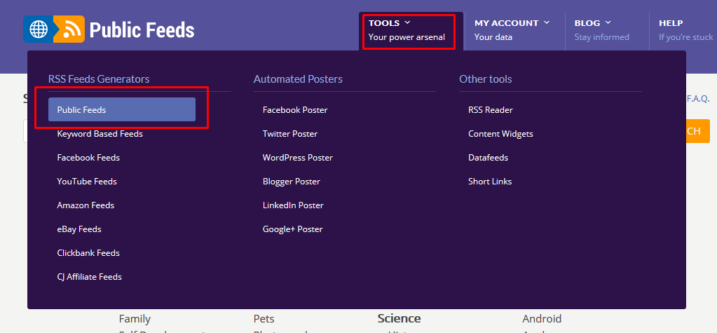 Public Feeds Search - User Guide - RSS Ground Knowledgebase