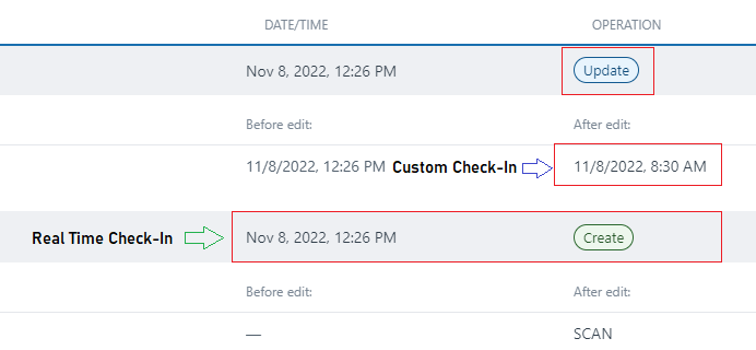 Custom Check-In Time – PickTrace EN