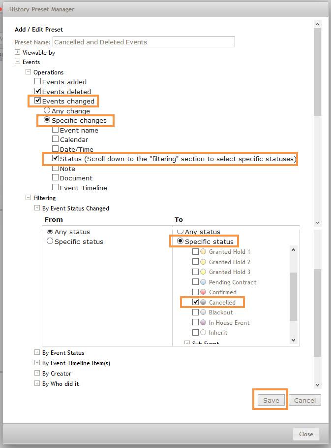 History Reporting: Cancelled and Deleted Events – Momentus Support Center