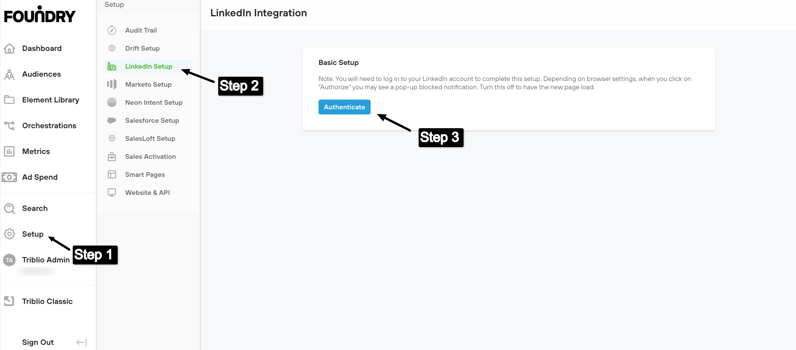 How To Integrate LinkedIn – Triblio