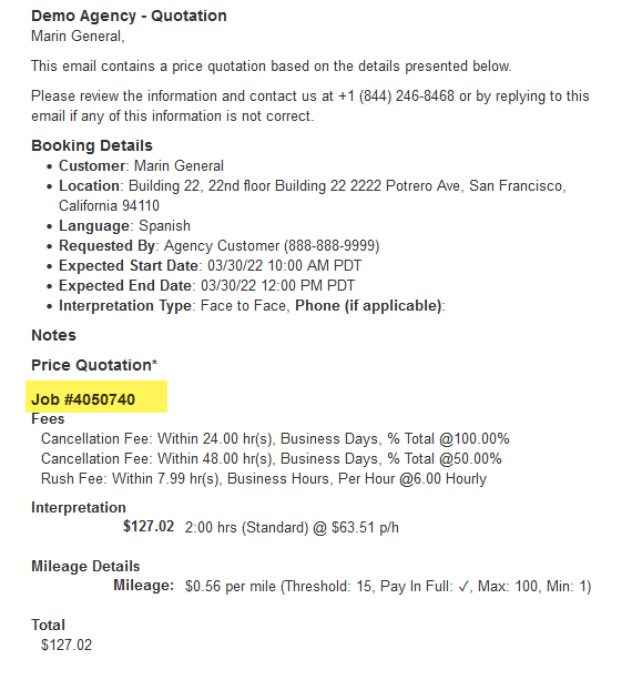 Price Quote – Interpreter Intelligence