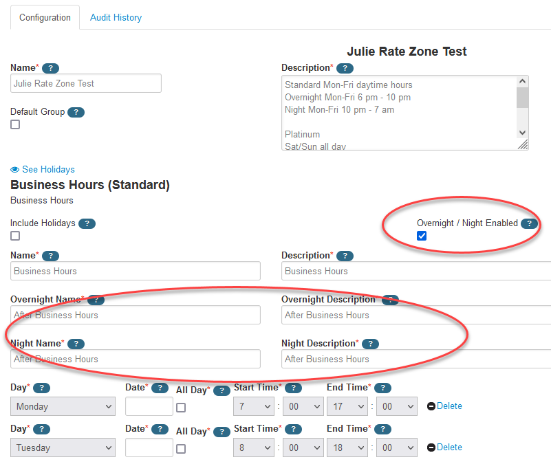 Rate Zones - Overnight and Night Settings – Interpreter Intelligence