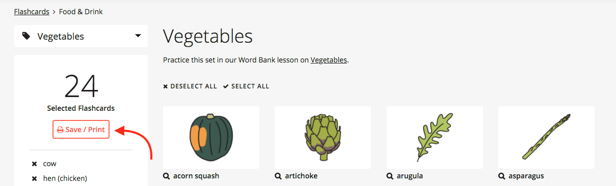 How to Print Flashcard Sets - Ellii Help Docs