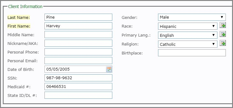Foster Care - Case Screen: General Tab – extendedReach