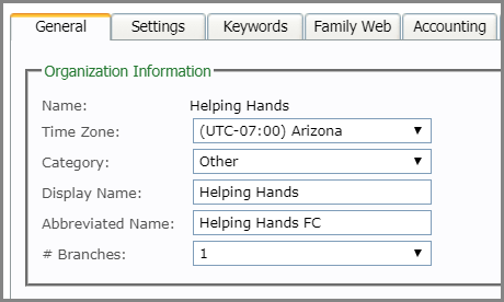 Organization Preferences - General – extendedReach