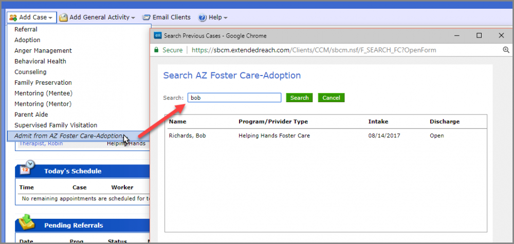 General Case Management - Adding a Case – extendedReach