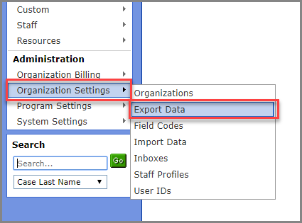 General Case Management - Exporting Data – extendedReach