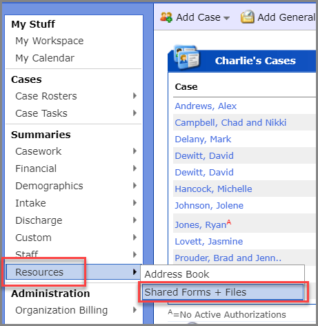 General Case Management - Shared Forms and Files – extendedReach