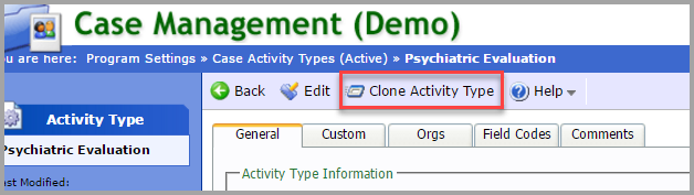 Program Activity Types – extendedReach