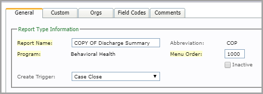 Program Report Types – extendedReach