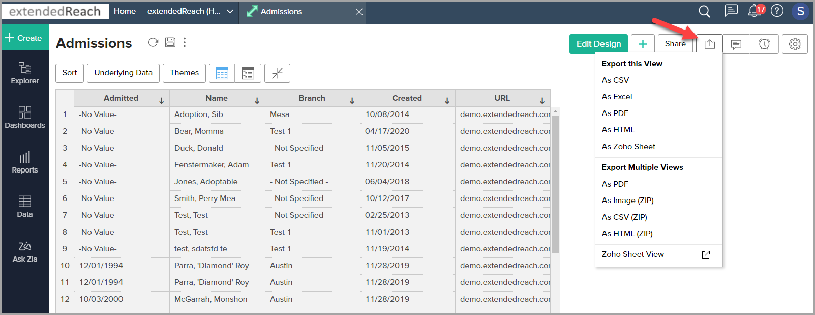 Zoho Analytics: Exporting reports from Zoho – extendedReach